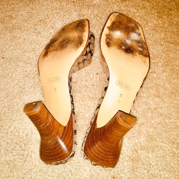 Coach | Shoes | Authentic Coach Logo Vintage Kitten Heels | Poshmark